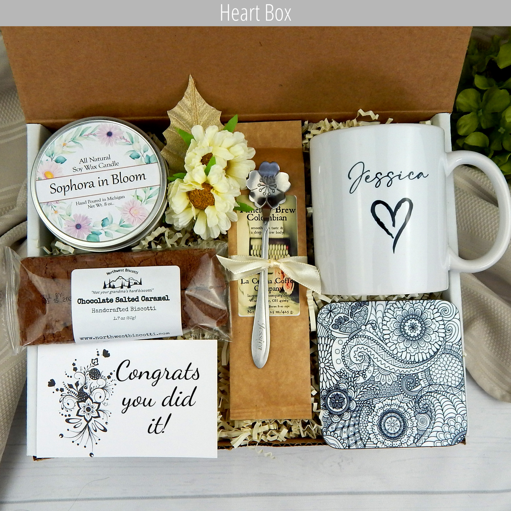 Congratulations Gift Basket - Personalized Congrats Gift for Women ...